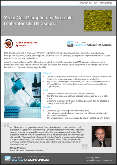 Download - Cell disruption of S. cerevisiae by scalable high-intensity ...